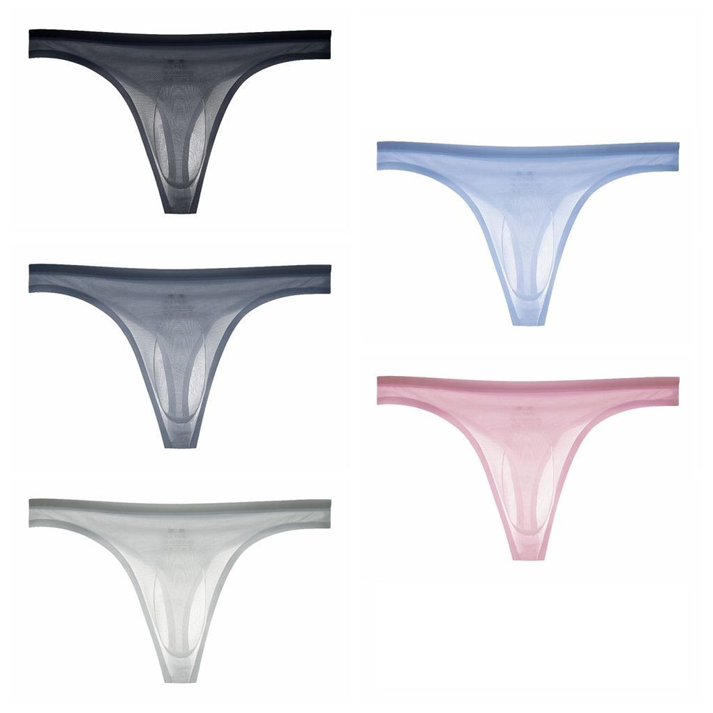 3D Seamless Pouch - Men's Ice Silk Mesh Thongs (5-Pack) - JEWYEE AY ...