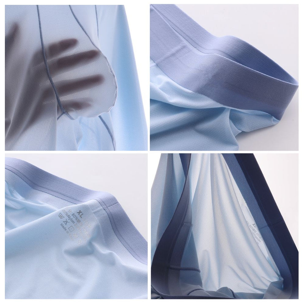 Men's Feather-light Ice Silk Mesh Boxer Briefs Up to Size XXL(4-Pack ...