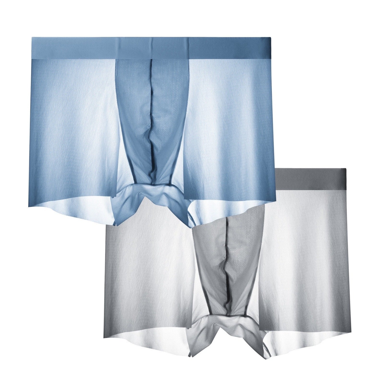 Men's Striped Ice Silk Second-skin Trunks (4-Pack) -JEWYEE 3309 ...