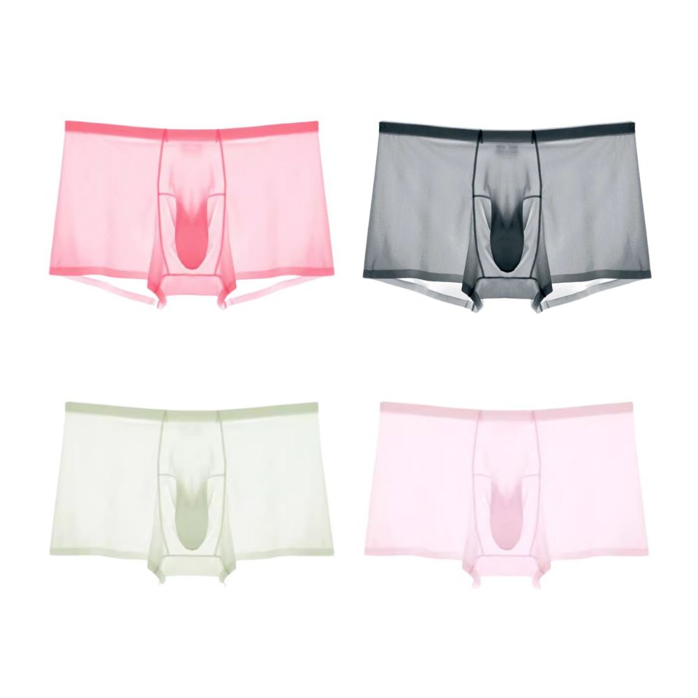Elephant's Trunk Super Thin Ice Silk Underpants for Men (4-Pack ...