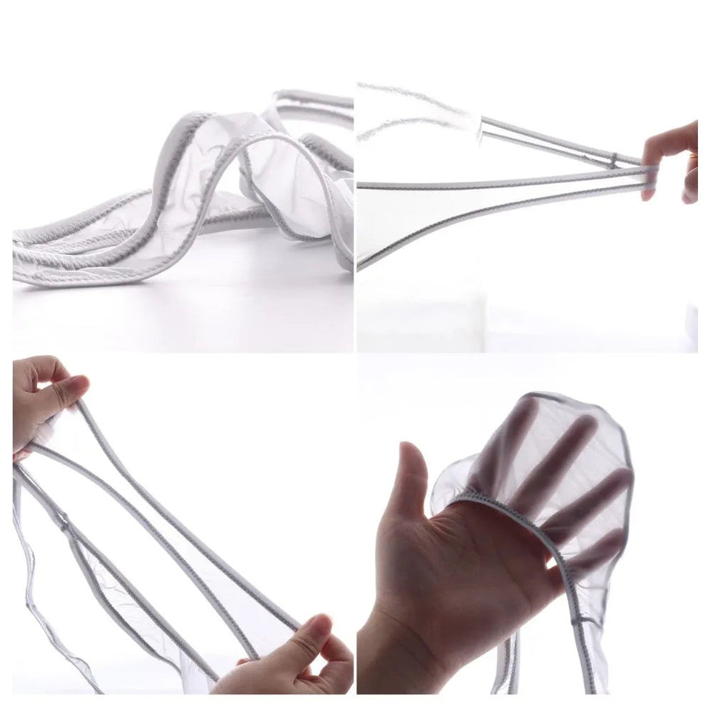 Men's Ultra Thin See-through Ice Silk Thongs Up to Size XXL (5-Pack ...
